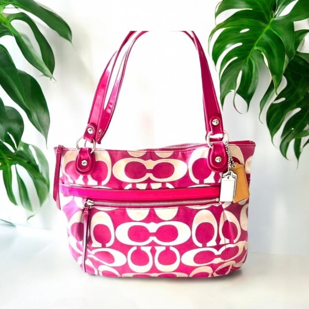 Coach Weekender Bag Poppy Signature Metallic Pink 189… - Gem